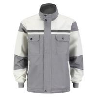 China Breathable Workwear Jacket with Reflective Stripe and 230–250 gsm Fabric for Industrial Use for sale