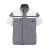 China Breathable Workwear Jacket with Reflective Stripe and 230–250 gsm Fabric for Industrial Use for sale