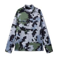 China Men's Camouflage Hunting Jacket with Brushed Fleece Interior 4-Way Stretch and Moisture-Wicking Performance Base Layer Top for sale
