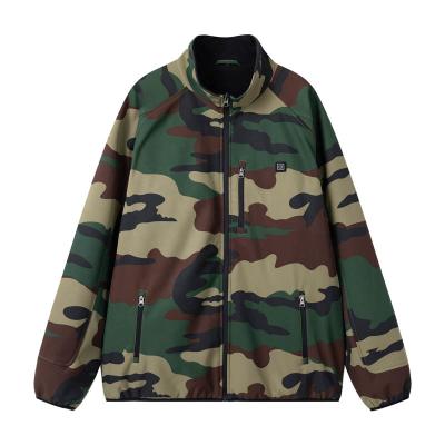 China Heated Camo Jacket with USB Heating Ready Windproof Softshell and Fleece Lined for Hunting for sale