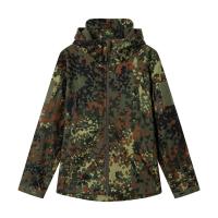 China Windproof Fleece Lined Hunting Jacket with Flecktarn Camouflage for Woodland Tactical Use for sale