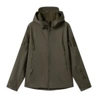 China Windproof Fleece Lined Camouflage Hunting Jacket with Adjustable Hood for Tactical Outdoor Use for sale