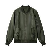 China Army Green Lightweight MA-1 Bomber Jacket with Orange Lining and Wind-Resistant Shell for sale