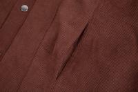 China Chestnut Brown Corduroy Shell Sherpa Lined Trucker Jacket with Snap Front Closure for sale