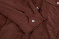 China Chestnut Brown Corduroy Shell Sherpa Lined Trucker Jacket with Snap Front Closure for sale