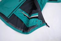 China Men's Teal Waterproof Ski Shell Jacket with Powder Skirt and Wind Protection for Snowboarding for sale