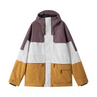 China Waterproof Snowboard Jacket with Thermal Mesh Back Panel and Mauve White Mustard Colorblock Design for sale