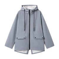 China Men's Light Grey Wind-Resistant Fishtail Parka with Sherpa Fleece Lining and Fishtail Back Hem for sale