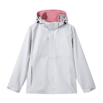 China Waterproof Breathable Shell Jacket with Underarm Zipper Vent and Pink Lining for sale