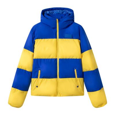 China Kids Anti Static Heavy Winter Jacket with Color-Block Design and Wind-Resistant Shell for sale
