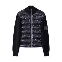 China Men's Hybrid Knit Bomber Jacket with Lightweight Synthetic Padding and Ribbed Stand Collar for sale