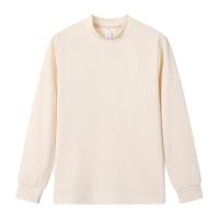 China 80% Cotton 20% Polyester Waffle Knit Long Sleeve Top in Beige for Casual Wear for sale
