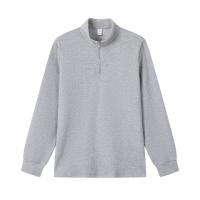 China Micro-waffle Texture Quarter Zip Mock Neck Shirt with Relaxed Straight Fit for Multi-season Layering for sale