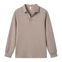 China Unisex Cotton-Rich Waffle Knit Long Sleeve Polo Shirt with V-Neck Placket for sale