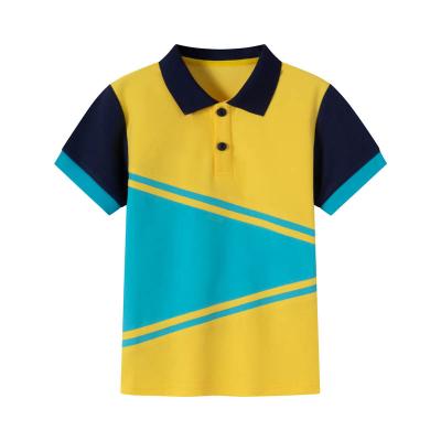 China High-visibility yellow pique polo shirt with sporty diagonal panel and breathable piqué knit for team uniforms for sale