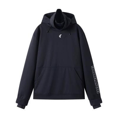 China Men's Wind-Resistant Softshell Hoodie with Warm Fleece-Lined Interior and High-Neck Hood for Outdoor Activities for sale