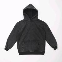 China Washed Black Men'S Pullover Hoodies Kangaroo Pocket Quilted Mens Pullover for sale