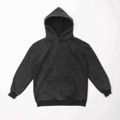 China Washed Black Men'S Pullover Hoodies Kangaroo Pocket Quilted Mens Pullover for sale