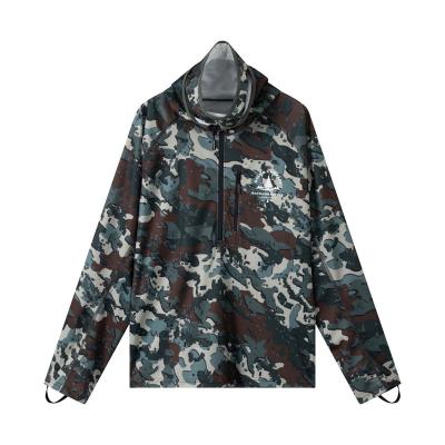 China Mens Digital Camo Jacket Half Zip Hoodie With Chest Pocket for sale