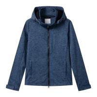 China Heather Blue Mens Zip Up Hoodies Soft Shell  Jacket  Contrast Panels for sale