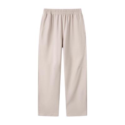 China Men's Casual Pants with Polyester-Spandex Textured Knit, Elastic Waistband with Drawstring, and Relaxed Straight-Leg Fit for sale