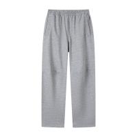China Men's Classic Heather Gray Fleece Sweatpants with Relaxed Straight-Leg Fit and Elastic Waistband for sale