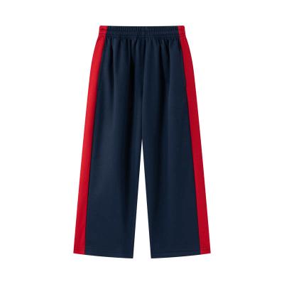 China Lightweight Wide-Leg Track Pants with Contrast Side Stripes and Elastic Waist for sale