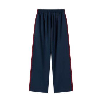 China Unisex Wide Leg Track Pants with Dual Side Stripes and Lightweight Breathable Fabric for sale