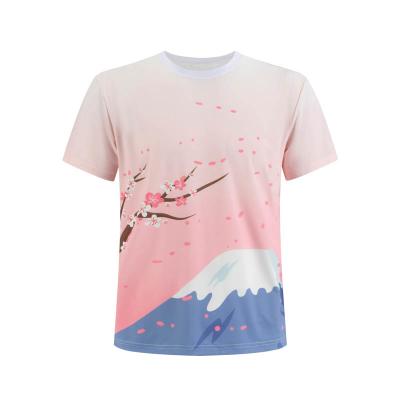 China Japanese-inspired Artwork T-Shirt with HD Sublimation Print and 100% Polyester Fabric for sale