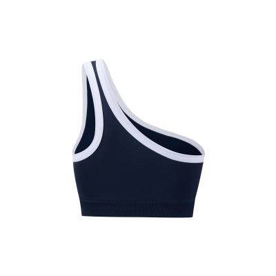 China One Shoulder Color Trim Sports Bra for Activewear and Workouts for sale