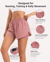 China Women Perforated 2 in 1 Liner Running Shorts for Comfort and Breathability for sale