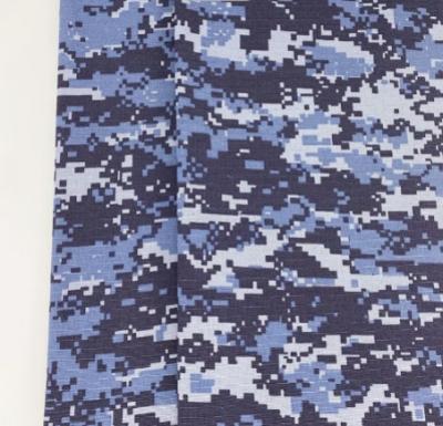 China Blue Polyester Camo Material Fabric , Mosaic Printed Camouflage Cloth Material for sale