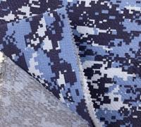 China Blue Polyester Camo Material Fabric , Mosaic Printed Camouflage Cloth Material for sale