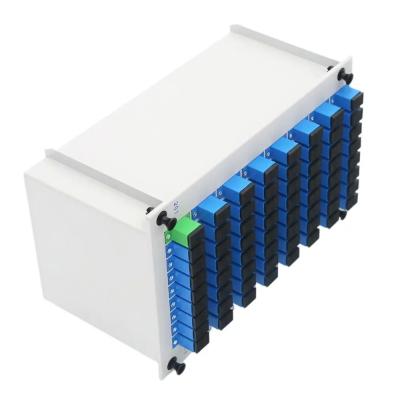 China 1x64 optical splitter，1x64 PLC Fiber Optic Splitter 64 Port Optical Power Splitter for FTTH PON Passive Optical Network for sale