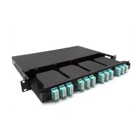 China mpo fiber patch panel，MPO Fiber Optic Patch Panel High Density Multi Fiber Distribution and Cable Management Panel for Data Center Networks for sale