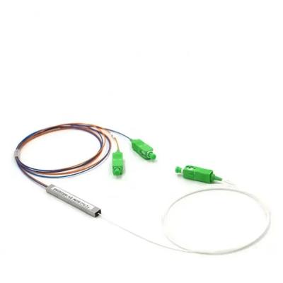 China 2-way optical fiber PLC splitter，1x2 PLC Fiber Optic Splitter 2 Way Passive Optical Splitter Low Insertion Loss for FTTH FTTB FTTC PON Telecom CATV Fiber Network for sale