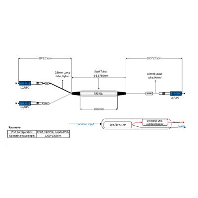 China Tap Isolator Hybrid Device 1310nm 1550nm for Fiber Amplifiers Optical Monitoring for sale