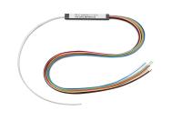 China 2x1x4 PM PLC Splitter 1260-1650nm Low Insertion Loss ≤8.2dB ABS Box 100x80x10mm for sale