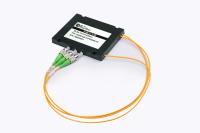 China 2x1x4 PM PLC Splitter 1260-1650nm Low Insertion Loss ≤8.2dB ABS Box 100x80x10mm for sale