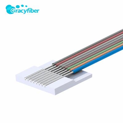 China Multi-Channel 2D Fiber Array FA High Density Dual Row Optical Fiber Array Precision Pitch 1.0μm Custom 0-45 Degree Polishing for sale