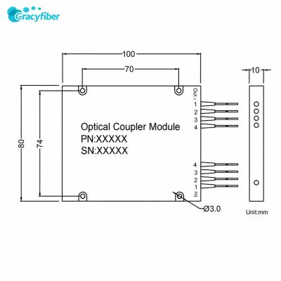 China 4x4 PM Fiber Optic Coupler 1550nm 25:25:25:25 Splitting Ratio ABS Box Package for sale