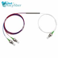 China 1x2 Fused PM Fiber Coupler 50/50 Splitting Ratio 1550nm Panda Fiber Steel Tube 0.9mm Hytrel for sale