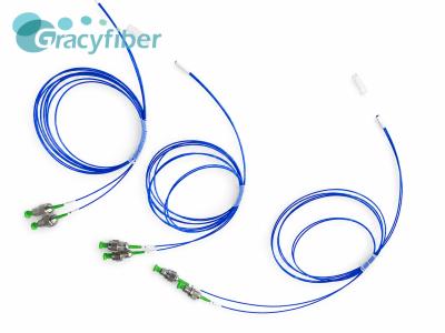 China Custom 8CH PMFA Block 10x3.5x1.5mm 0 Degree Polish Corning PM1550 0.9mm Blue Tube Coherent Comm PM Fiber Array for sale