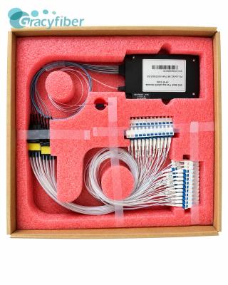 China 32CH 100GHz DWDM AAWG Module Gaussian C22 C53 Low Insertion Loss 3.5dB SC APC ABS Box for sale