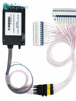 China 48CH 100GHz DWDM AAWG Module Flat Top C15 C62 Low Loss Fiber Optic Mux Demux LC UPC for sale