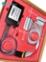 China 40 Channel 100GHz Flat Top DWDM AAWG Module C16 C55 FC APC Fiber Optic Multiplexer Demultiplexer for sale