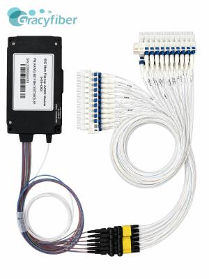China 32 Channel 100GHz Gaussian DWDM AAWG Module C21 C52 with 1310nm FWDM LC UPC Fiber Optic Mux Demux for sale