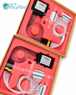 China 40CH 100GHz DWDM AAWG Module Flat Top C16 C55 Fiber Optic Mux Demux Low Loss FC APC for sale