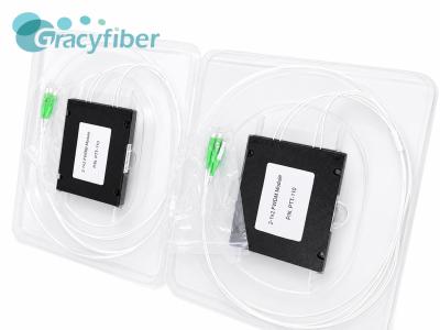 China Fiber Optic FWDM Cascaded Module Dual 1x2 LC APC 0.9mm Loose Tube 1650nm OTDR Monitoring for FTTx Network for sale