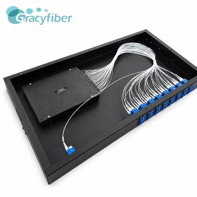China C Band 32CH 150GHz AAWG Mux Demux Module Low Loss LC UPC for DWDM 800G ZR Optical Transmission for sale